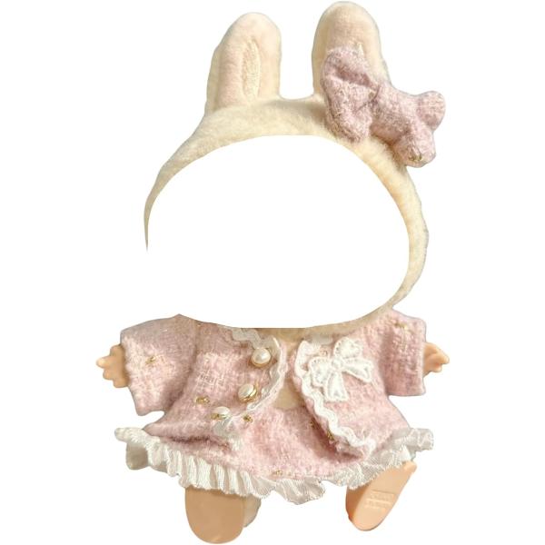 バリエーションコード : 2BUVNNGNHJラブブ専用のエレガントなツイード風ジャケット・スカートセットは、ぬいぐるみ服・ラブブ 衣装・ドール服をお探しの方にぴったりの一着です。上品なツイード調ジャケットにレースフリル、パールボタンとリボ...