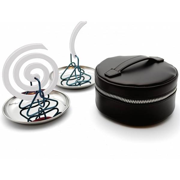 バリエーションコード : 2BUD6U01RK日本製の本革レザーを使用、日本で丁寧に作られたしたポーチとCrochead蚊取り線香ホルダー2個（オーストラリア製）と灰受け皿（日本製）2枚のセットレザーポーチは蚊取り線香、Crochead蚊取...