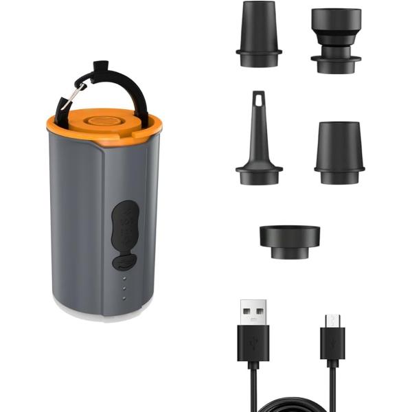 「革新研究」エアーポンプ 電動 は?4kpaの強力な気圧で、240L/分の風速により、空気入れ・空気抜き両対応。?四段階の明るさ調整機能、キャンプライトとしての照明も可能。(3)革新的なフックデザインで、別途ロープを縛る必要はなく、フックを...