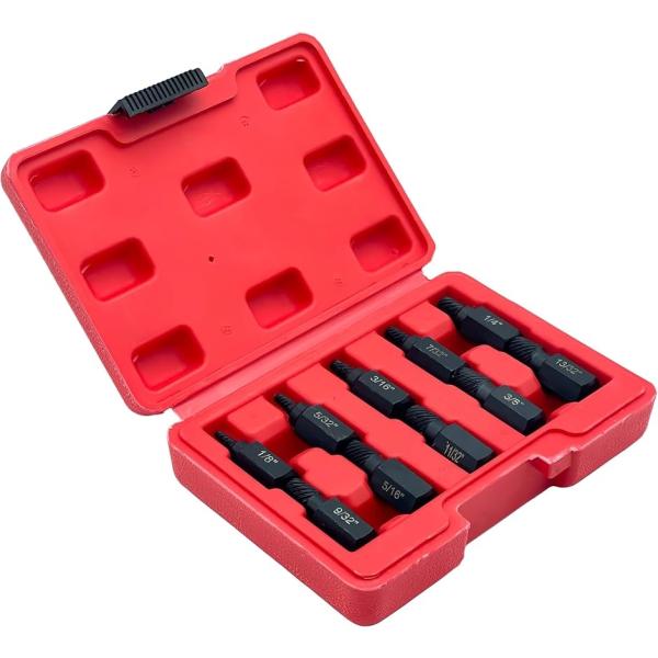 こちらの商品はネジ山や六角ボルトの頭が破損したボルト類やネジを取り外すためのネジ抜きキットです。エクストラクター本体は左巻きスパイラル設計により、優れたグリップとスパイラルの食い付きで、ボルト類をしっかりと緩めることができます。プラスチック...