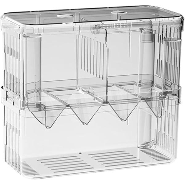 「酸素接続口付き」酸素増加口を搭載し、酸素ポンプを接続することで、酸素濃度を高め、魚が酸素不足や難産に陥るのを防ぎます。これにより、雌魚や幼魚の健康を守り、活着率を向上させます。（酸素接続用のチューブは別途購入が必要です。）「高品質アクリル...