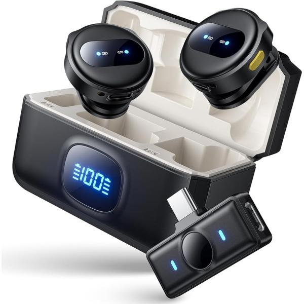 「瞬時接続＆超軽量デザイン」このワイヤレスピンマイクは電源を入れると受信機とマイクが自動的に接続され、すぐに会話の録音ができます。受信機のLEDインジケーターとマイクのLEDパネルで、現在のピンマイクのステータスや操作を素早く確認できます。...