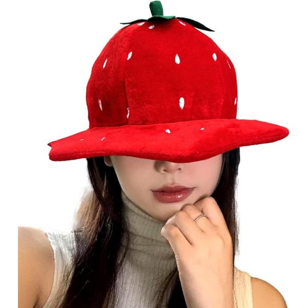 子供から大人までお使いいただける柔らかストロベリーハット・イチゴ帽子です。軽量で柔らかく着心地の良いポリエステル繊維のふわふわベルベット素材を使用。赤と緑の鮮やかな色合いで、パーティーやコスプレにぴったり。頭囲約55-60cmのフリーサイズ...