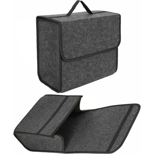 軽くて丈夫なフェルト素材を使用。底部と背面にカギ状フックの面ファスナーが取り付けてあり、滑り止め効果があります。トランクルームのラグの毛足がループ状でしたら、そのままテープの様にかみ合って滑り止めになり移動中でもトランク内で暴れたりしません...