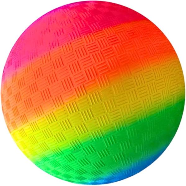 鮮やかな発色のレインボー色のボールです。表面は適度な凹凸があるので滑りにくく、柔らかなゴム製ボールはケガも少なく、直径約22cmのボールは子供が遊ぶのに最適なサイズです。キックベースやドッジボール、小さなお子様とのボール遊び等、様々な遊びに...