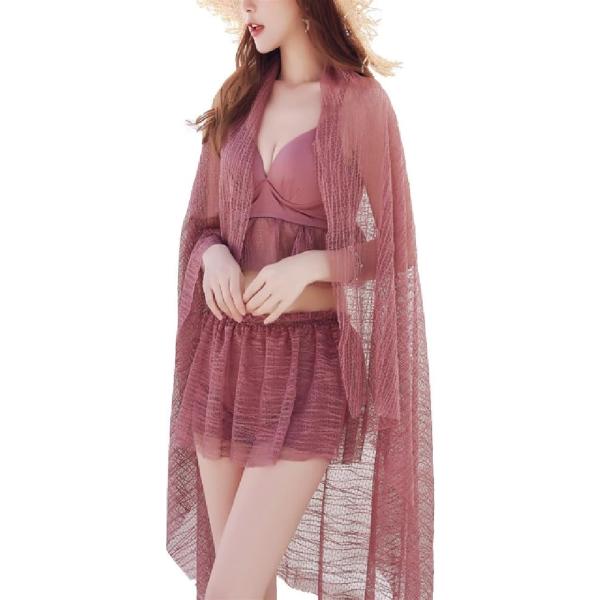 バリエーションコード : 2BUJ9442VC《こんな商品》可愛く 体型カバー が出来ちゃう 水着 程よい レース の 透け感 が品の良い優雅な印象を与えてくれる。付属の パレオ で腰に巻いてエレガントに着こなしたり、少し肌寒く感じたら上に...