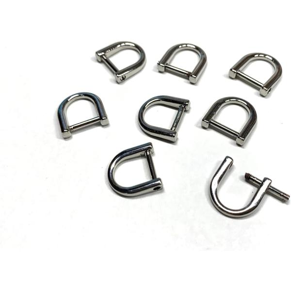 バリエーションコード : 2BUJJ48HYG小さめ手芸用カン　ネジ式　Dカン　10ｍｍ　8個セット サイズ「外形：15ｍｍ 内径：10ｍｍ」ハンドメイド　リメイク　レザークラフト　バッグの材料　持ち手　ストラップ