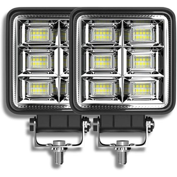 12V・24V兼用で幅広い車両に対応。トラックやダンプ、船舶、重機、農機などでも使用可能な、44連LED搭載・爆光144Wワークライトです。普通車はもちろん、フォークリフトやコンバイン、トラクターにも最適。コンポビーム・スポットビーム・フラ...