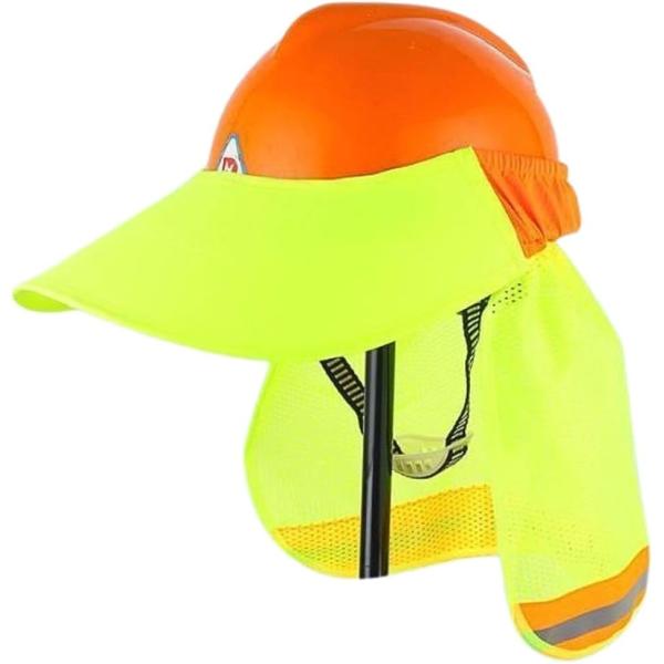 「ヘルメットに簡単装着｜UV対策」あらゆるヘルメットに取り付け可能な日除けサンシェード。作業中も直射日光を遮り、顔や首を紫外線から守ります。「通気性抜群メッシュ生地｜UPF50+仕様」通気性の良いメッシュ構造でムレにくく快適。UVカット率9...