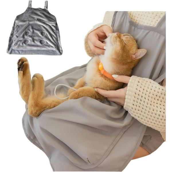 「猫が暴れるのを防ぎ、お手入れ中の怪我を防止」エプロン全体で猫の体を優しくしっかりと固定するため、爪切りやシャンプーなど猫が嫌がる作業中も暴れるのを防ぎます。これにより、猫や飼い主が引っ掻いたり、噛まれたりする怪我のリスクを大幅に減らし、安...