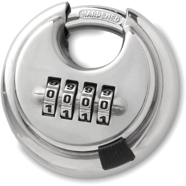 バリエーションコード : 2BUR68QPQ3ちょっと大き目、円形のダイヤル式南京錠です。ゲート、ガレージ、物置、フェンス、倉庫、学校、ジム、オフィスなど、屋内外での使用に適しています。耐切断性に優れた硬化ステンレス鋼シャックルを使用してい...