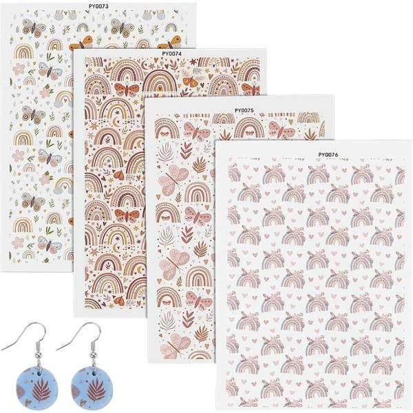 バリエーションコード : 2BUT6YRVHQパッケージ内容：ジュエリーのDIY作品に美しさを追加するために、異なるパターン、虹、葉と蝶をしているポーセラーツ転写紙を4枚受け取ります。サイズ詳細：セラミックデカール幅約10.5cm、長さ約1...
