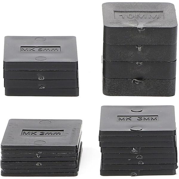 バリエーションコード : 2BUTTJYOQ0ブラックカラーのレベルスペーサー24枚セット。2mm・3mm・5mm・10mm厚の4種入り。小型で使いやすい40mm・70mm正方形サイズで、施工現場やDIYに最適な高さ調整パーツです。DIY初...