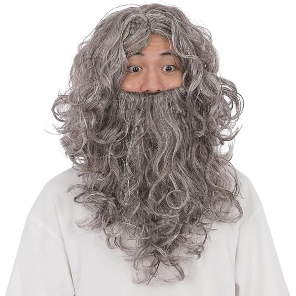 宴会やパーティーで注目の的になること間違いなしの、ユニークな仙人コスプレセットです。存在感抜群のひげとウィッグが、見る人を笑顔にするおもしろい変身を演出します。イベントや出し物で、会場を盛り上げたい方におすすめです。リアルな質感の長ひげと、...