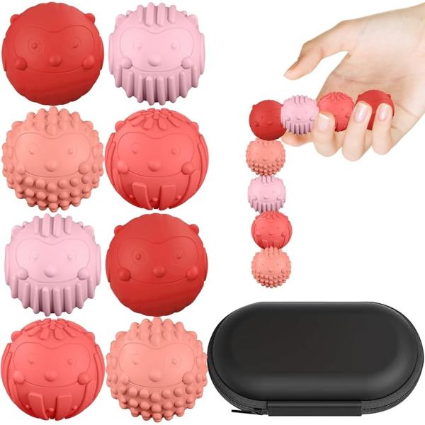 「感覚テクスチャデザイン」フィジェットボールトイは静かな触覚体験を提供し、独特のテクスチャデザインで感覚を刺激します。感覚刺激グッズです。シリコンボールは神経を和らげ、集中力を高め、不安感を和らげ、リラックスして集中力を高めます。「高品質＆...