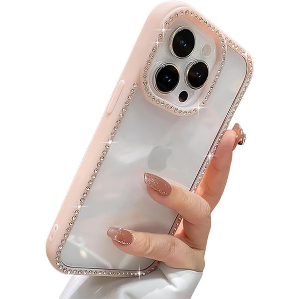 バリエーションコード : 2BUV6N9NJK「フレーム＆カメラ周りをきらめきでドレスアップ」 フレームとカメラ部分には、キラキラと光を反射するシルバーラインストーンを敷きつめ。華やかさがありながらも上品で、スマホをふと置いた瞬間さえ、アク...