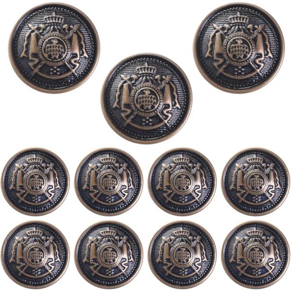 直径約17-20mm3個、約15-13mm8個の計11個+ ボタンの紛失を防ぐ、専用収納袋付き。ブロンズカラー、銅カラー。＊サイズがごく稀に若干変動する場合があります。予めご了承くださいませ。フロントボタン前用、袖口用としても、痛んだボタン...