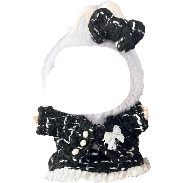 バリエーションコード : 2BUVNNGNHJラブブ専用のエレガントなツイード風ジャケット・スカートセットは、ぬいぐるみ服・ラブブ 衣装・ドール服をお探しの方にぴったりの一着です。上品なツイード調ジャケットにレースフリル、パールボタンとリボ...