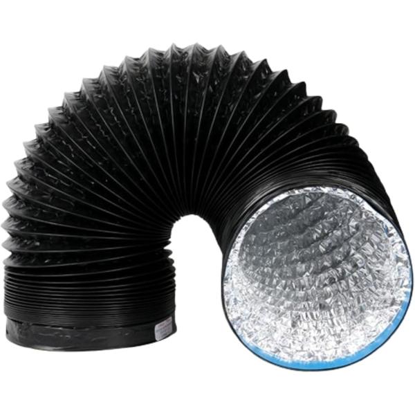 「高耐久ブラックダクトホース」三層構造のPVC＋アルミ素材で強度・耐熱性・耐久性に優れた排気・換気用ホースです。「内蔵スチールワイヤーで形状保持」厚みのある1.0〜1.2mm鋼線入りで潰れにくく、長期間安定して使える柔軟なダクトホースです。...