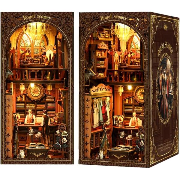 バリエーションコード : 2BUWTWYODK「異世界を本棚へ」本棚の隙間にぴったり収まるブックヌックは、精密に作られたミニチュアとLEDライトで異世界の情景を再現できます。昼間は本棚のアクセントとして、夜は柔らかな光で幻想的なアート空間に...