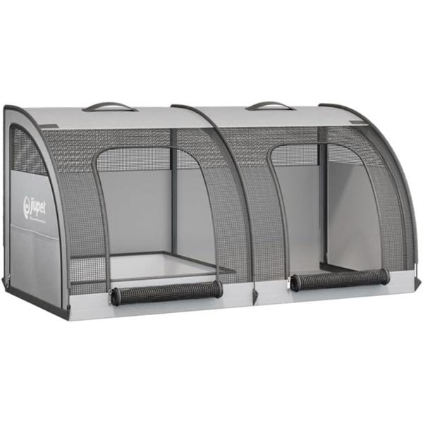 バリエーションコード : 2B9YXF4H9C「丈夫な生地」ケージの外側の生地は厚手の600Dオックスフォード生地で作られており、ペットが引っ掻いたり破れたりするのを防ぎます。さらに、ジッパー付きのフロントドアとリアドアが2つあり、ドアは通...