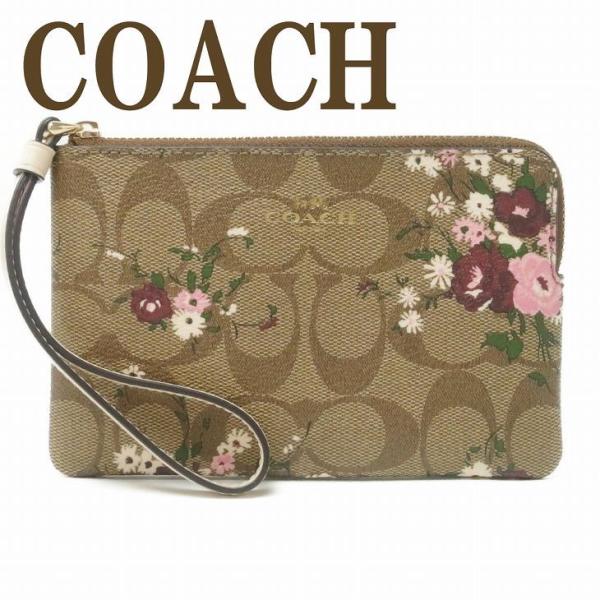 コーチCOACH ポーチ ハンドポーチ リストレット 財布 人気 【商品】コーチ COACH ポーチ ハンドポーチ リストレット クラッチ 財布 ハンドバッグ 花柄 フローラル 6860IME7V【色】カーキシグネチャー×花柄マルチカラー（...