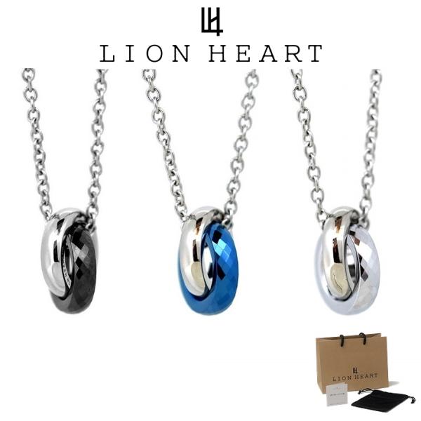 LION HEART ライオンハート【商品】ライオンハート ネックレス LH 1 WEB限定 ネックレス ペンダント ファインスタッドダブルリングネックレス サージカルステンレス LH-03NE0065【色】ブラック / ブルー / シルバ...