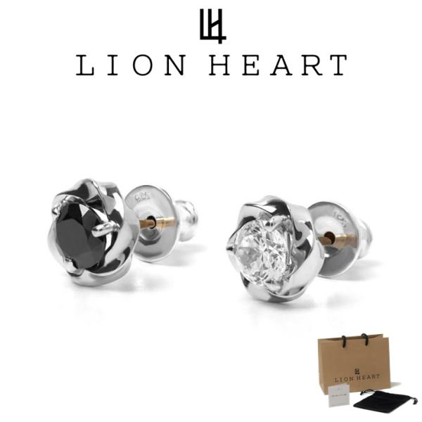 LION HEART ライオンハート【商品】ライオンハート ピアス メンズ スタッズピアス ツイストフレーム LH for Gift SV925 LH-1EA195【色】シルバー×クリア / シルバー×ブラック【サイズ】本体約：0.80cm...