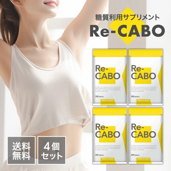 リカボ Re-CABO内容量:30粒　4袋セット名称:ブドウ種子エキス加工食品原材料名還元麦芽糖(国内製造)、ブドウ種子エキス、難消化性デキストリン(水溶性食物繊維)、乳たんぱく、抹茶、黒ショウガエキス、アマチャヅルエキス、カンカエキス、ジ...