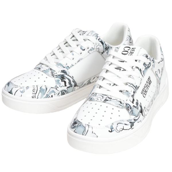 VERSACE JEANS COUTURE（ヴェルサーチ ジーンズ クチュール）は、イタリアのラグジュアリーファッションブランドで、カジュアルウェアから高級なスタイルまで幅広いアパレルを提供。ロゴ プリント レースアップ スニーカーは、アイ...