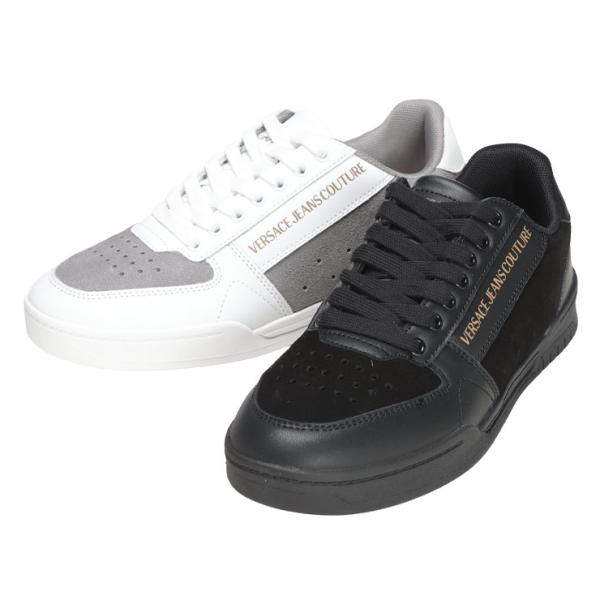 VERSACE JEANS COUTURE（ヴェルサーチ ジーンズ クチュール）は、イタリアのラグジュアリーファッションブランドで、カジュアルウェアから高級なスタイルまで幅広いアパレルを提供。ブルックリン スニーカーは、上質なレザーとスエー...