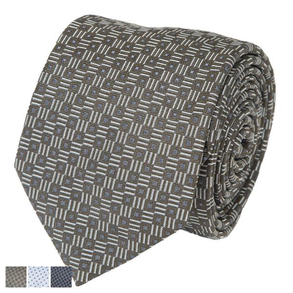 EMPORIO ARMANIはイタリアを代表するデザイナーGiorgio Armaniによるセカンドラインです。上質なシルク100％の生地に、格子柄とドットを組み合わせた繊細な意匠が光る一本です。クラシックなモチーフを現代的に昇華させたデザ...