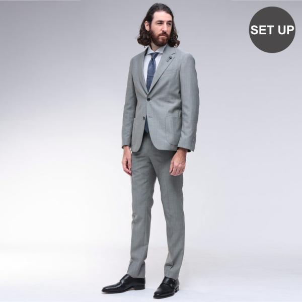 爆買 LARDINI(ラルディーニ)はイタリア中央東部のアドリア海岸に面するAnconaで創立したメンズを中心としたクロージングブランドです。ストレッチウールモヘア無地2つボタンシングルノータックスーツは、上質さと機能性を兼ね備えたモダンな...