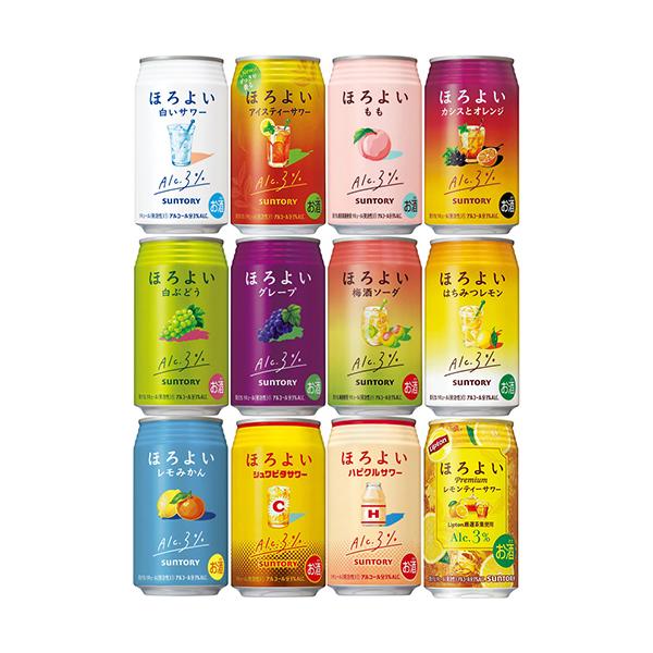 商品詳細※「ほろよい グレフルソルティ」終売のため、下記の通りにセット内容が一部変更となっています。ご了承ください。【変更前】ほろよい（白いサワー、アイスティーサワー、もも、カシスオレンジ、白ぶどう、グレープ、梅酒ソーダ、はちみつレモン、レ...