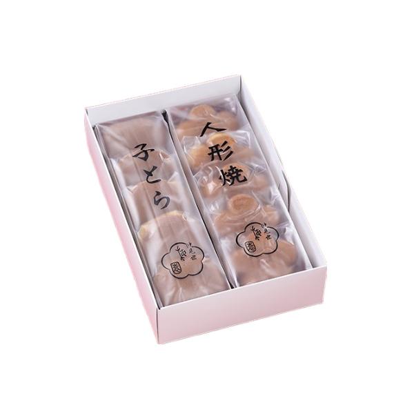 商品詳細 子とら（つぶ）・人形焼（こし）2本の組合せでお箱にお入れします。子とら（つぶ）内容量：5個入賞味期限：14日保存方法：直射日光及び高温多湿を避けて涼しい所で保存人形焼　こし内容量：5個入賞味期限：90日保存方法：直射日光及び高温多...