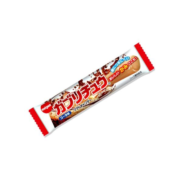 〈ガブリチュウ　コーラ味　20本入　明治チューインガム（株）〉　　商品１本あたりの外装サイズ　縦3.5ｃｍ　横14ｃｍ　厚さ1.5ｃｍ【送料の目安】　当商品のみの場合、重さ的に数量54まで　送料１個口料金で発送できます！　他のお菓子と同梱可...