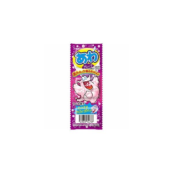 〈あわグレープラムネ　３個入×20個　コリス（株）〉３個入外装の大きさ：縦13.8ｃｍ　横5ｃｍ　厚さ0.6ｃｍ【送料の目安】　当商品のみの場合、嵩、重さ的に数量72（1440個）まで送料１個口料金で発送できます！　　他の商品と同梱可能！（...