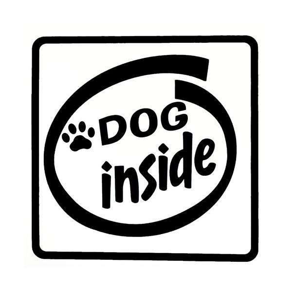 Dog inside（黒艶)シリウス製ステッカー 車用 カー用品 デカール シール　ステッカー