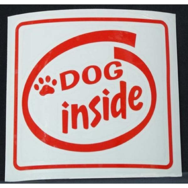 Dog inside　レッド　シリウス製  車用 カー用品 デカール シール　ステッカー