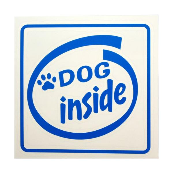 Dog inside(スカイブルー)シリウス製ステッカー 車用 カー用品 デカール シール　ステッカー