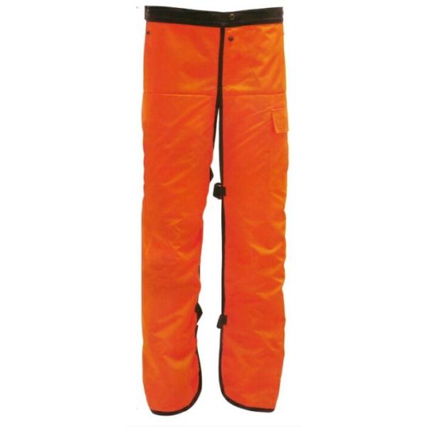 ●９層繊維(チャップス素材)でチェーンソーから脚を保護。●軽量で柔らかく安全性も抜群！●軽快な動きを実現したズボン式エプロンタイプ●素材　・表地：100％ポリエステル　・防護素材：43％ポリエステル　　　　　　　57％ポリプロピレン　・裏面...