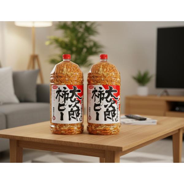 【 大次郎 柿ピー 2.4kg / 個 】 谷貝食品工業 柿の種 ピーナッツ になります！【 大容量 ！】 一個2.4kgの大容量なのでパーティー、BBQ ( バーベキュー )、宴会の必需品です！【持ちやすい！】取っ手付きのペットボトルに入...