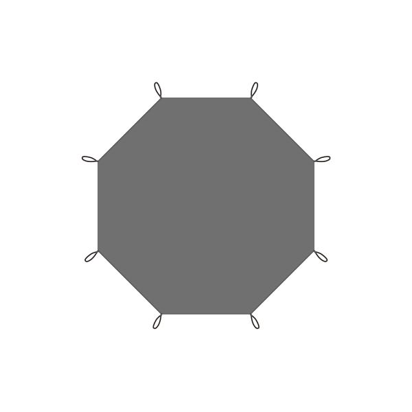 【商品概要】300サイズ:268cm x 268cm 1辺 110cm 重量:900g 留具長さ:10cm450サイズ:420cm x 420cm 1辺 170cm 重量1900g 留具長さ:10cm付属品:収納ケース適合テント:UJack...