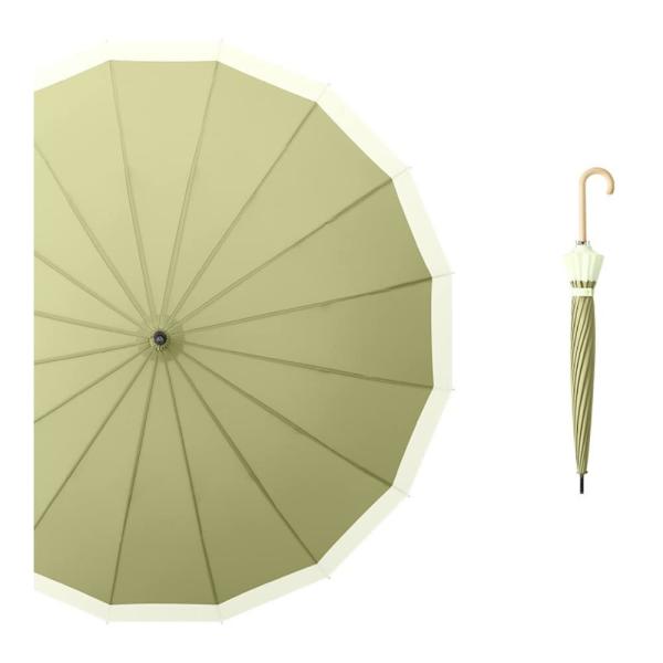 【商品概要】サイズ傘の大きさ（直径）：105cm（約） 長さ（傘の全長）：86cm（約）持ち手木製 重量450g（約）素材生地：210Tキャロム布持ち手：木製先端：シリコンゴム 仕様ワンタッチ（ジャンプ式） 柄無地生産地中国 注意事項・サイ...