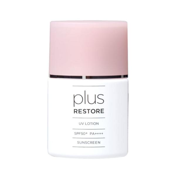 PLUS RESTOREプラスリストア UVローション美容・保湿成分配合。しっかり遮光、肌の内側からも紫外線ダメージを防ぐ