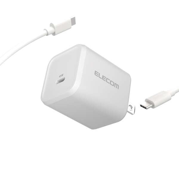 USB Type-Cポートを搭載したAC充電器。USB Power DeliveryおよびPPS規格に対応。対応するノートパソコンやスマートフォン、タブレットを最大45W出力のUSB Power Deliveryで充電できます。GaN II...