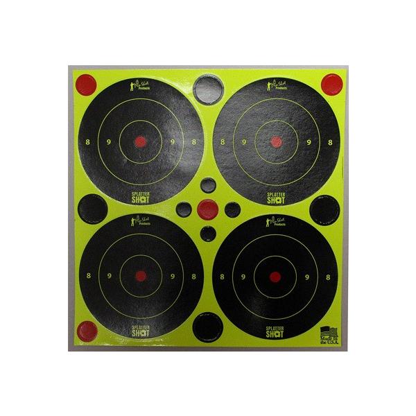 【商品名】Splattershot Bullseye with Pasters 3インチ(約7.6cm) 12枚48ターゲット【商品説明】弾痕の部分の色がわかり遠くからでも容易に認識ができる標的紙です。射撃場での弾痕の確認などに大変便利です...