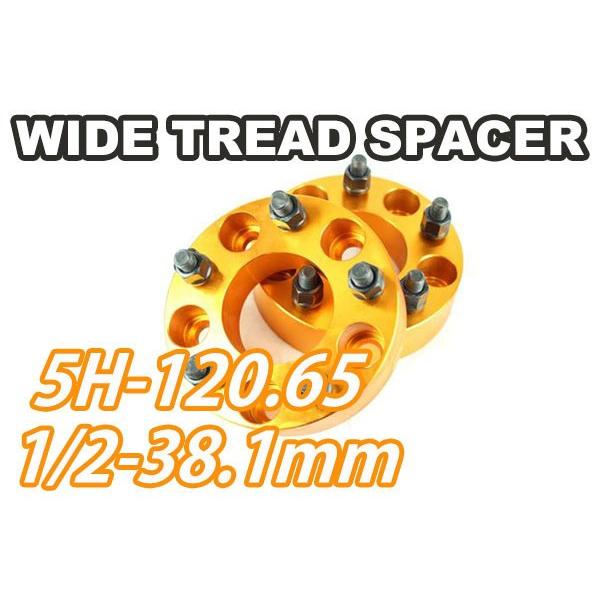 ●商品名●鍛造ワイドトレッド スペーサー　２枚組　5穴PCD120.65　ボルトナット　1/2-20 　38.1mm　金製品仕様本体　　　　：5穴PCD120.65　外径/156ｍｍ、内径/74.1ｍｍ、厚み/38.1ｍｍ穴　　　　　：5穴...