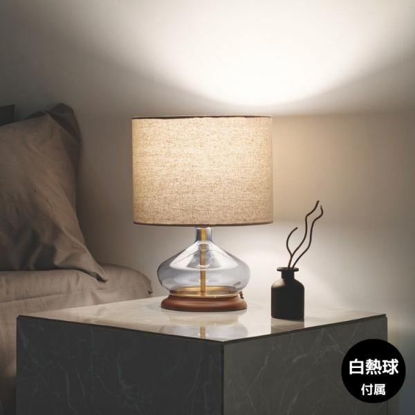 商品詳細サイズ本体：全体:φ250×高さ345(mm)セード:φ250×高さ190mmコード 2100mm重量1.1(kg)カラークリア材質ガラス、布、スチール、木付属品E26/60W ホワイトハウス球仕様点灯 ロータリースイッチ(点灯→消...