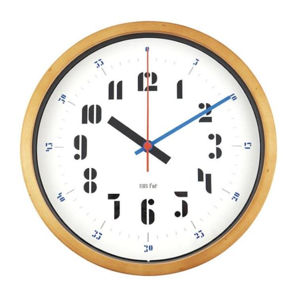 商品情報バウハウスの復刻フォントを使用したクロック。小さめのプライウッドのボディに特徴あるヨースト・シュミットの復刻フォントをあしらったシリーズ数字と針の色を合わせて知育性を持たせた文字盤（Blue）です。商品詳細サイズΦ253×奥行き44...